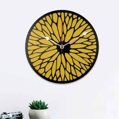 Abstract Flower Design in Dual Color Wooden Wall Clock - WallMantra
