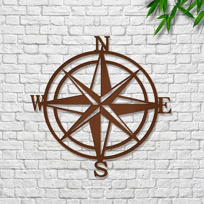 Beautiful Compass in brown color Design Wooden Wall Hanging, - WallMantra