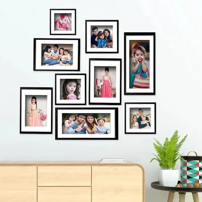Cute Kids Family Collage Photo Frames Set of 9 - WallMantra