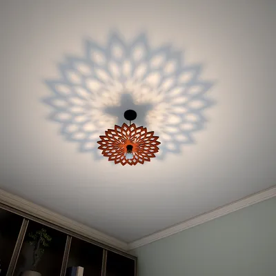 Emancipating Lotus Ceiling Shadow Light - WallMantra